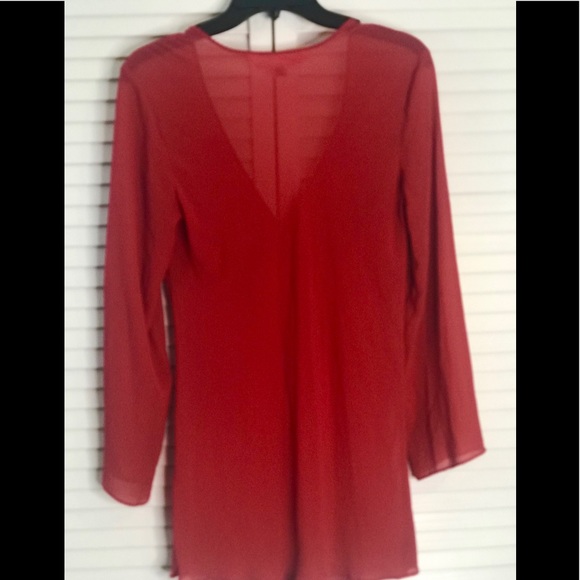 Victoria's Secret | Tops | Victorias Secret Sheer Red Top | Poshmark